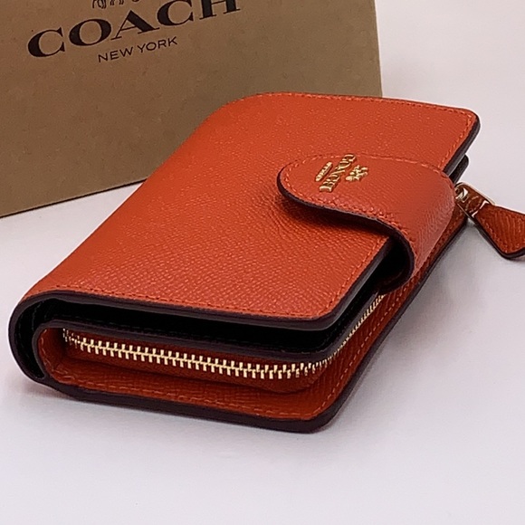 Coach | Bags | Coach Medium Corner Zip Wallet Gold Mango | Poshmark